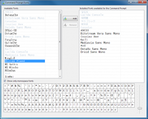 Enabling additional command prompt fonts - When I'm Bored